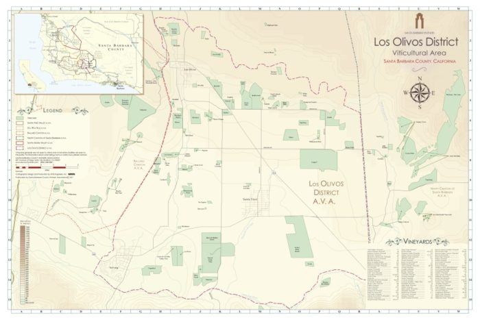 Los Olivos AVA Map - Santa Barbara County Vintners